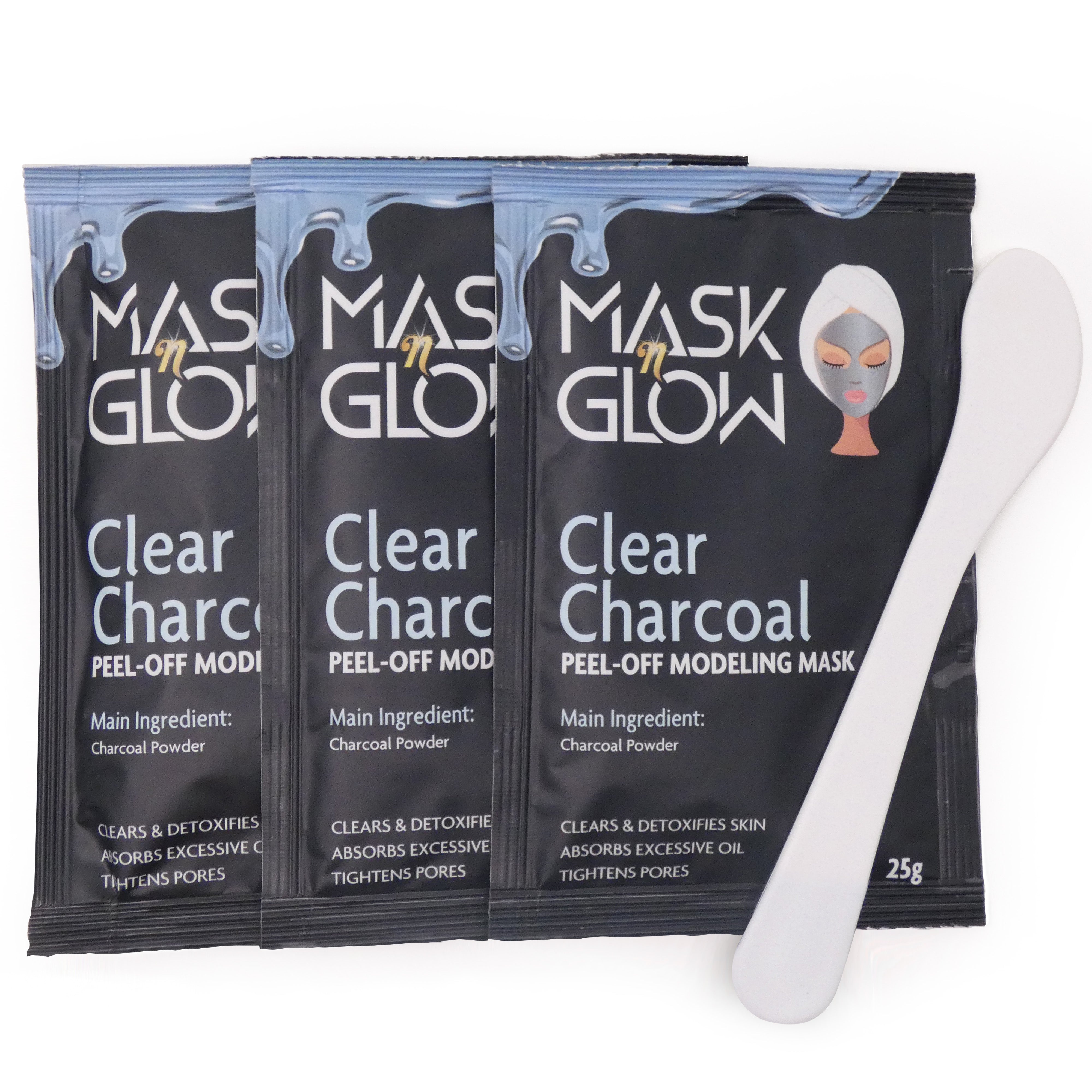 MaskNGlow Clear Charcoal Peel-Off Modeling Mask"Rubber Mask" - Anti Acne