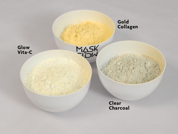 MaskNGlow Peel Off Modeling Masks Gold Collagen, Clear Charcoal, & Glow ...